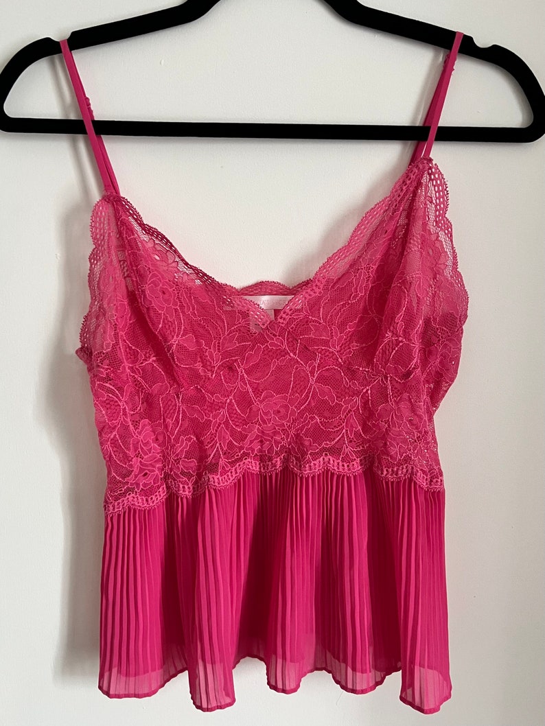 Victorias Secret Y2K Pink Lace Pleated Camisole Top Size M - Etsy