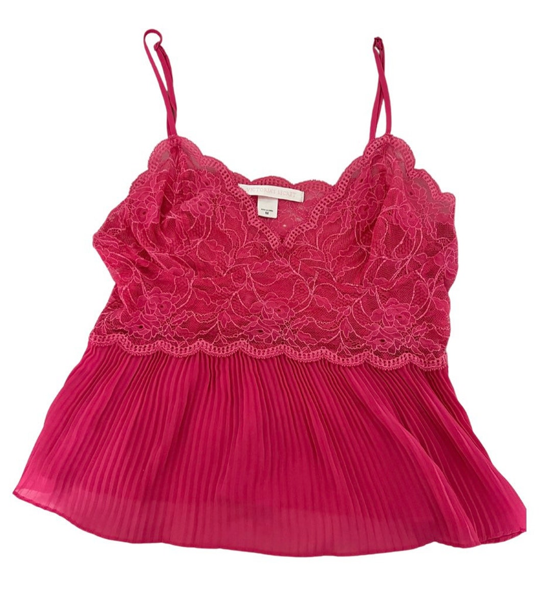 Victorias Secret Y2K Pink Lace Pleated Camisole Top Size M - Etsy