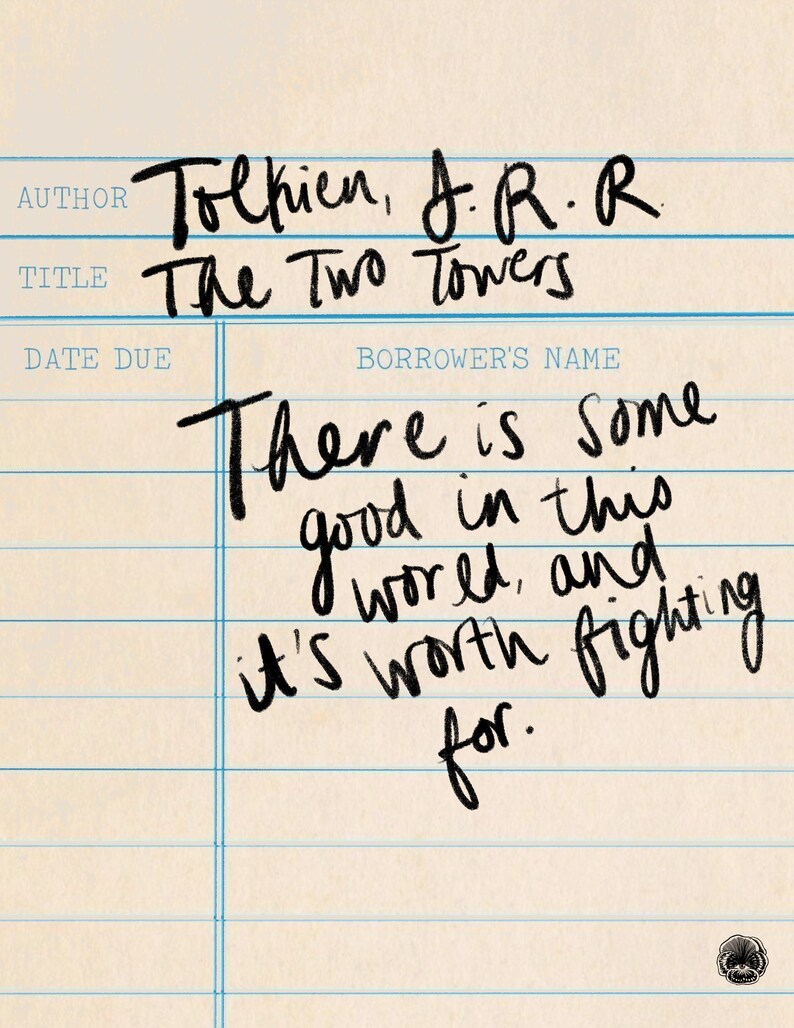 Book Quote Library Card Literary Art Print | Booktok Digital Download ...