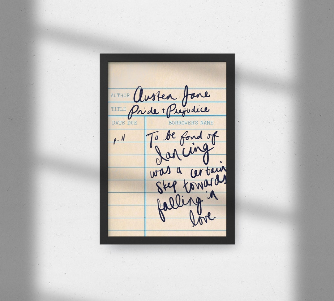 Book Quote Library Card Literary Art Print | Booktok Digital Download ...