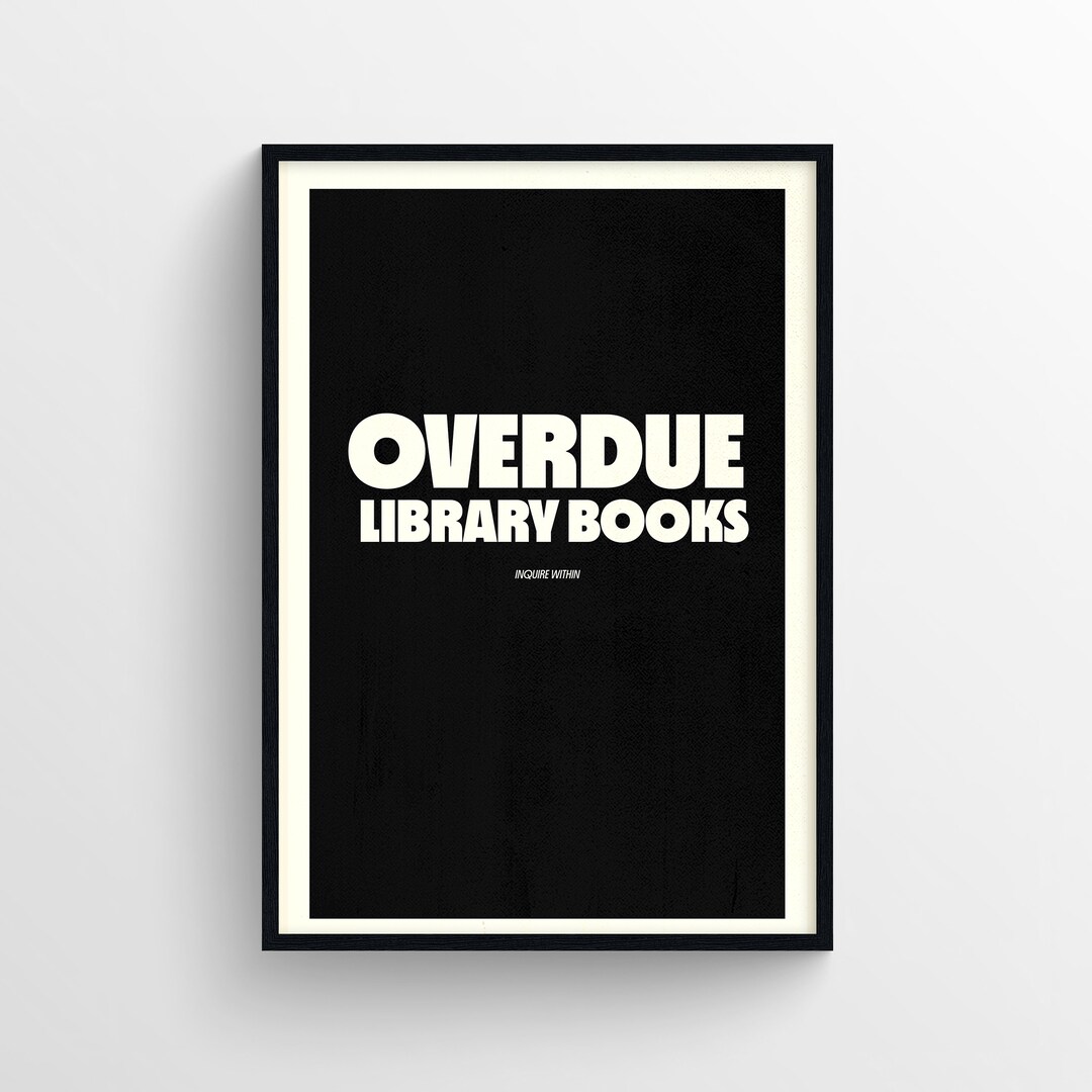 Overdue Library Books Help Wanted Literary Art Print Booktok Digital ...