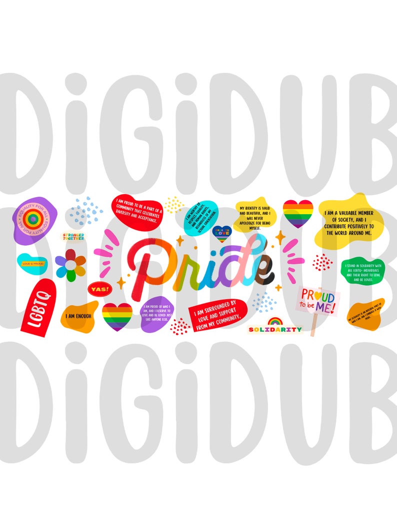 Pride Affirmation Png, Pride, Love is Love - Etsy