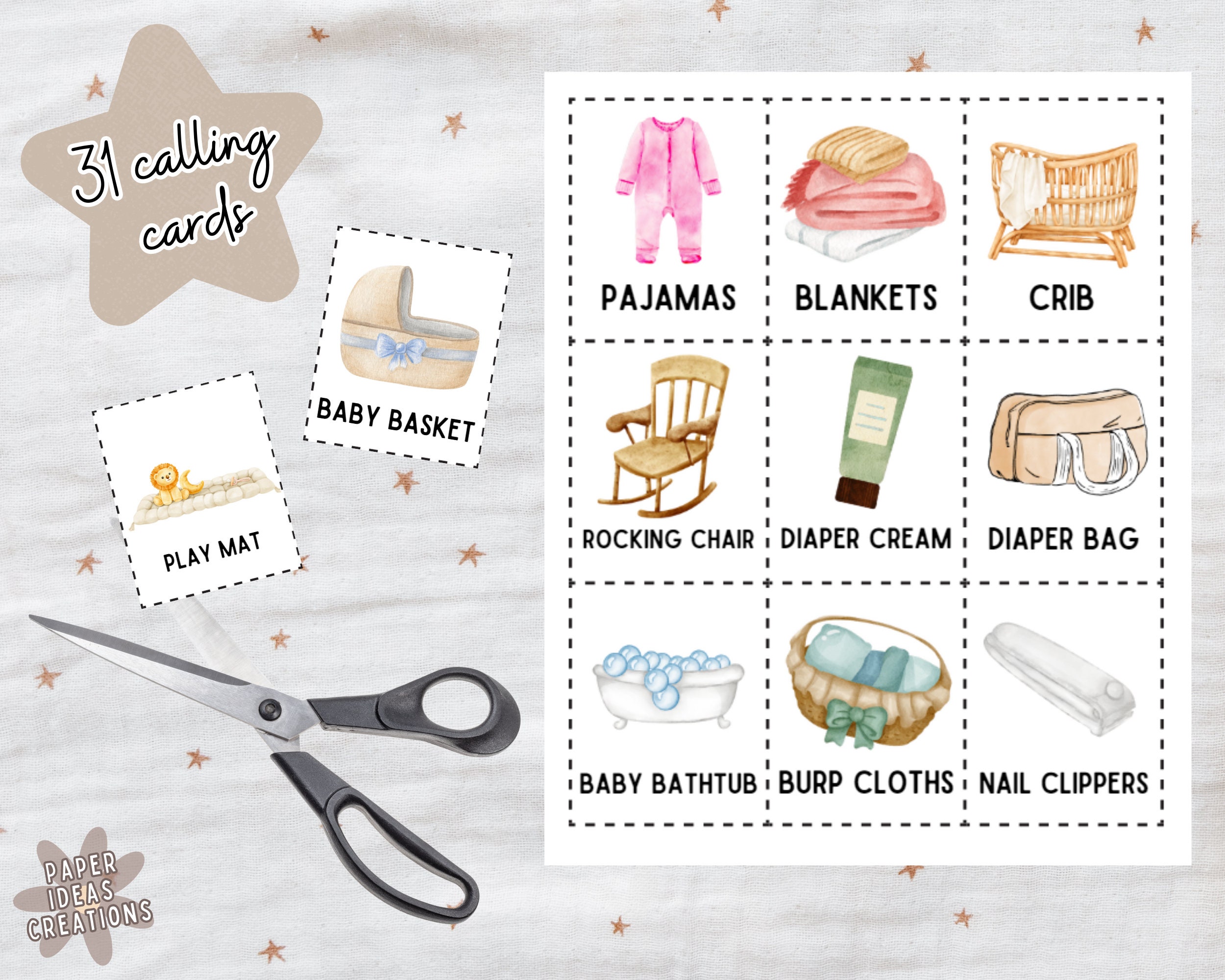 Digital Baby Shower Bingo Cards With Pictures (SET OF 50) - Etsy