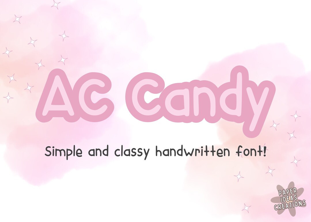 AC CANDY - Cute Font, Cricut Fonts, Fonts for Crafters, Procreate Fonts ...