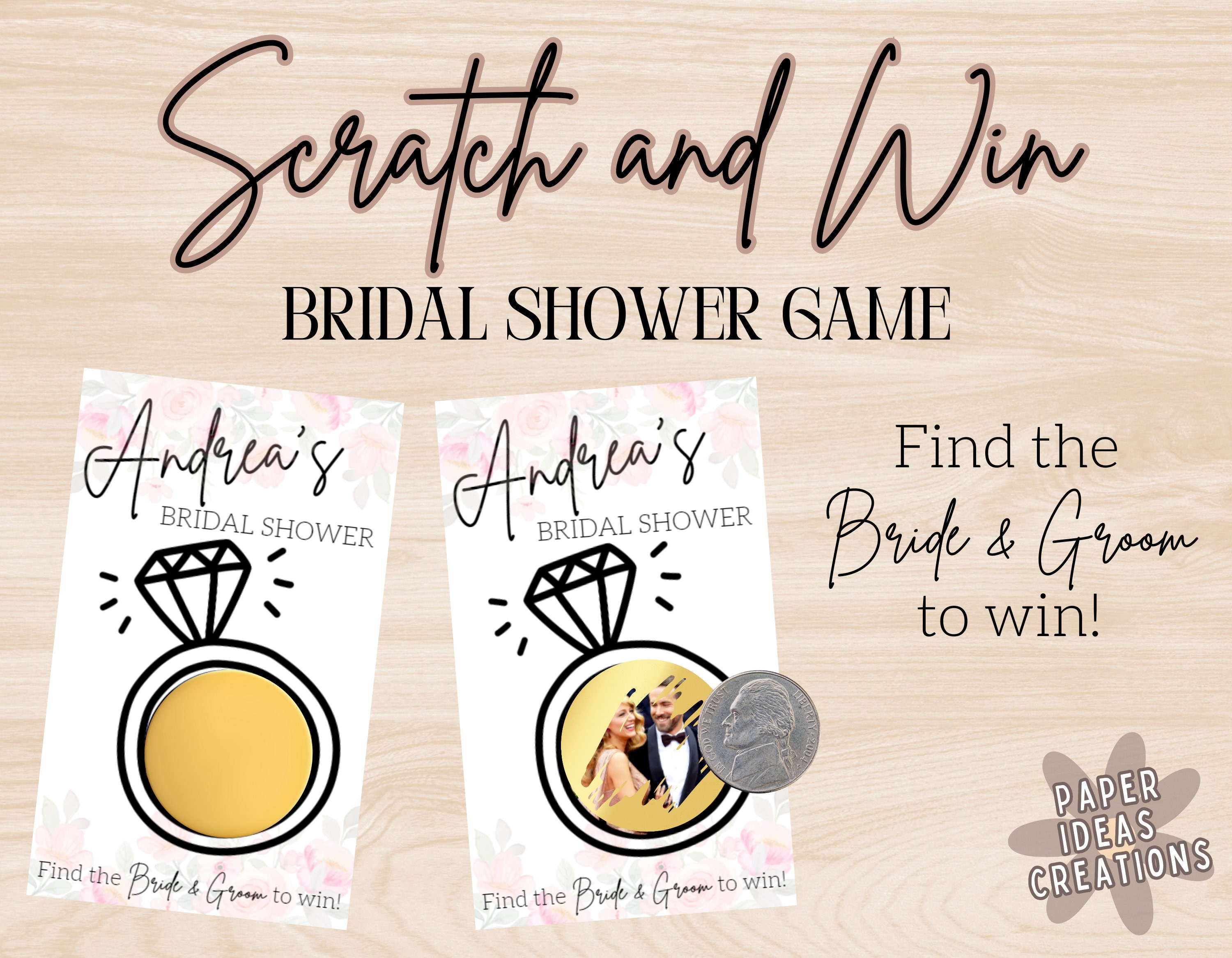 Find the Bride and Groom Scratch off Game for Bridal Shower - Etsy