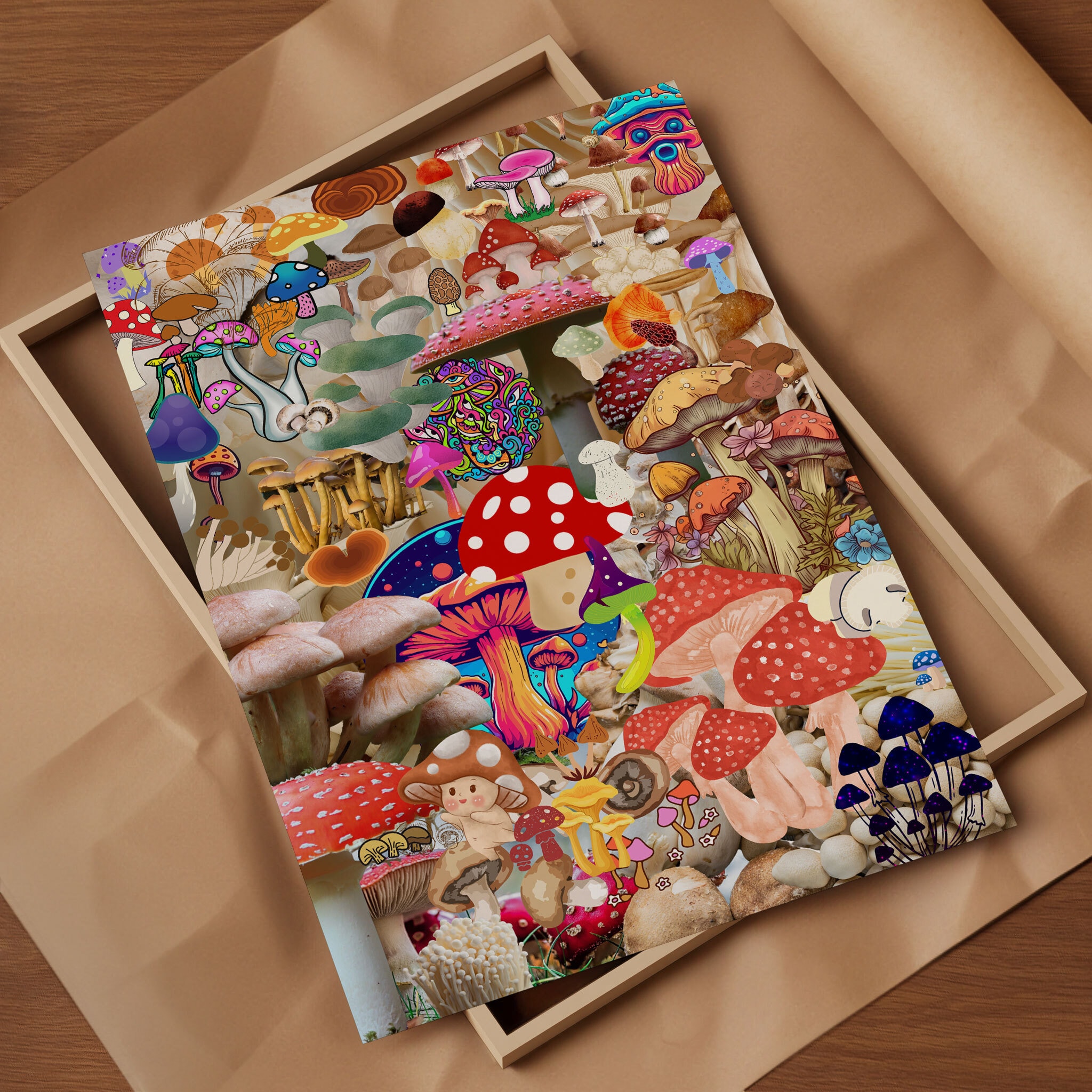 Magical Mushroom Collage | Fine Art Print | Collage Print | Giclée ...