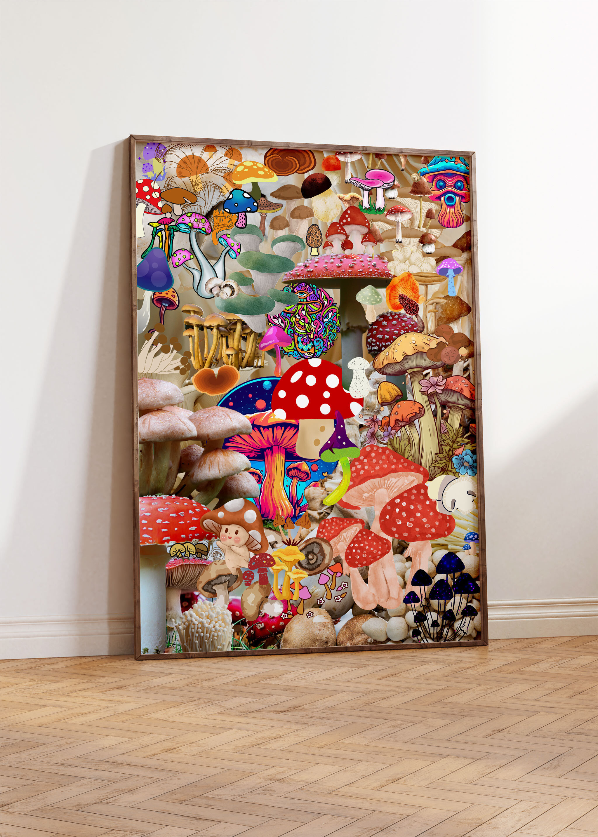 Magical Mushroom Collage | Fine Art Print | Collage Print | Giclée ...