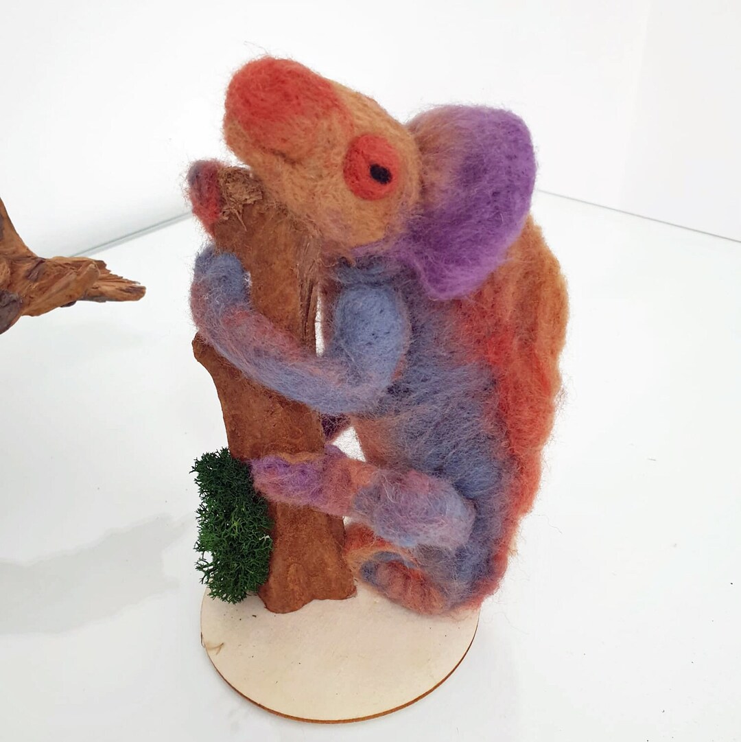 Needle Felted Chameleon, Felt Lizard, Felt Animal Lizard, Needle Felt ...