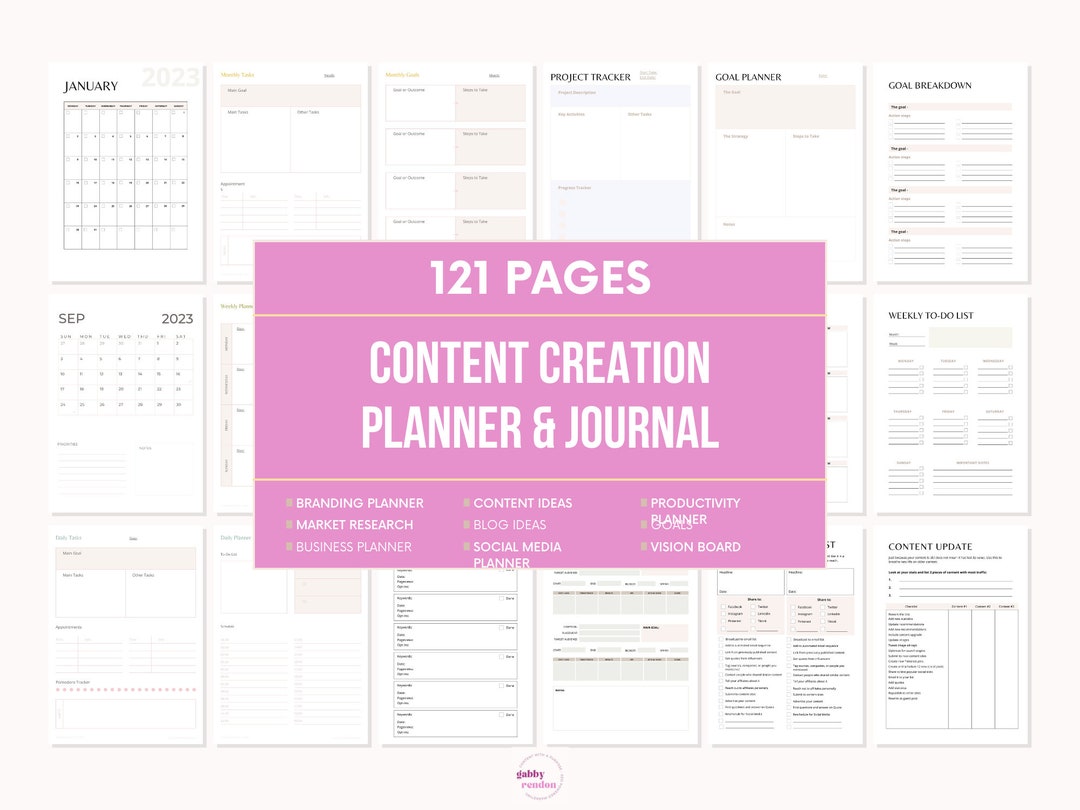 Minimalist Content Creator Planner and Journal for Busy Entrepreneurs ...