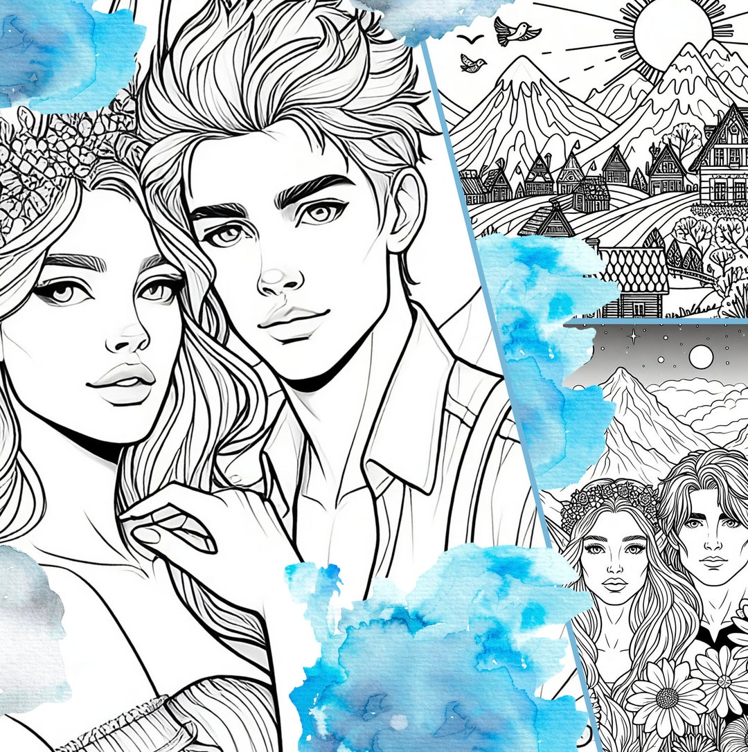 22 Fantasy Coloring Pages Fairy Fairycore Spring Easter Love Couple ...