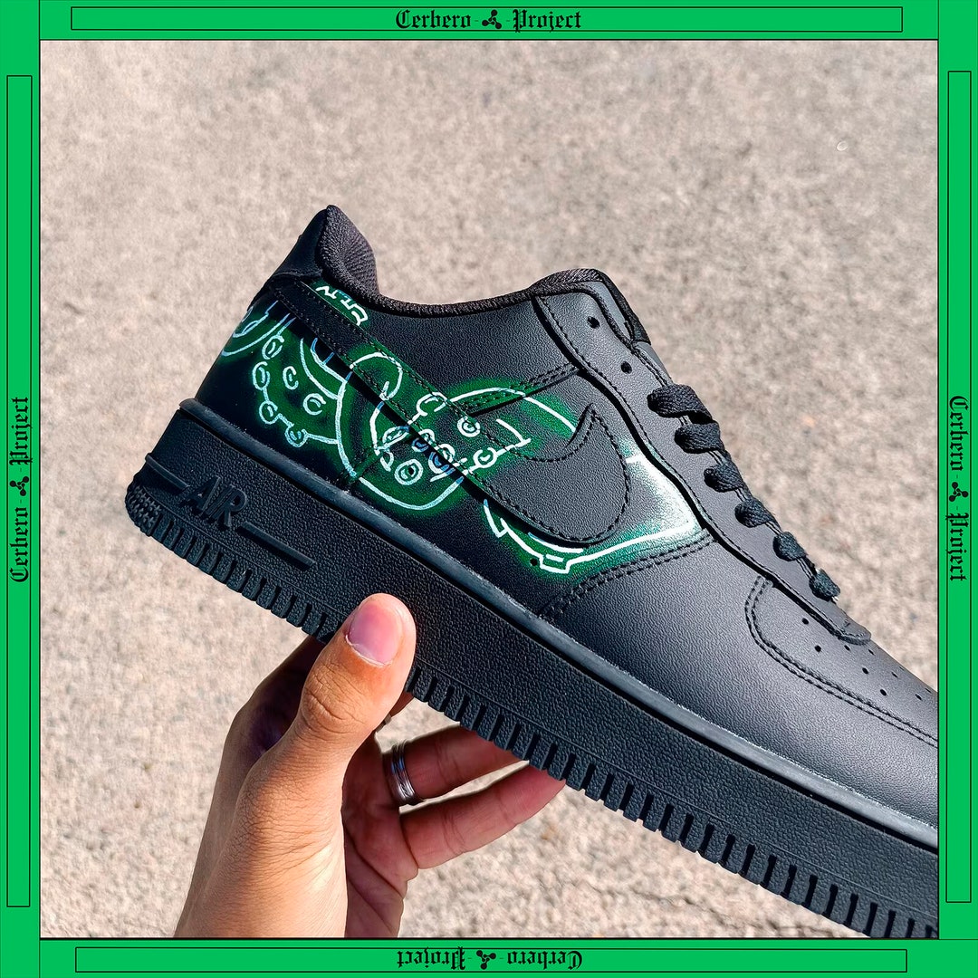 Nike Air Force 1 Neon Tentacle Octopus Neon kraken, Af1 Custom Sneaker ...