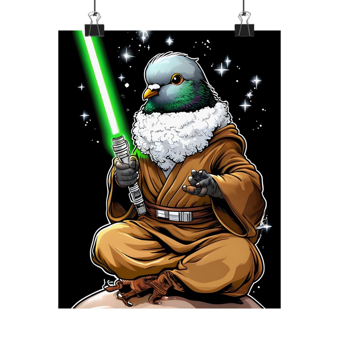 Pigeon Poster, Funny Pigeon Poster, Saber Pigeon, Cute Pigeon Poster ...