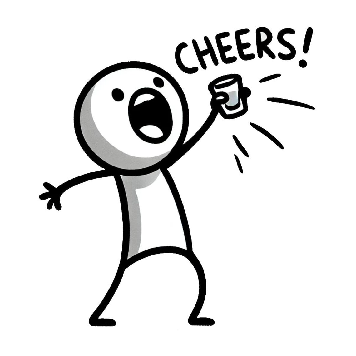 Cheers Stick Figure Embroidery Design - Funny Shot Glass Digital ...