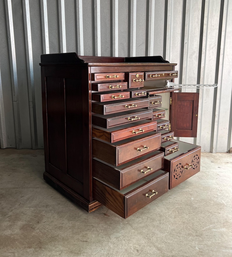 Antique WD Allison Oak Dental Cabinet or Physicians Apothecary Cabinet ...