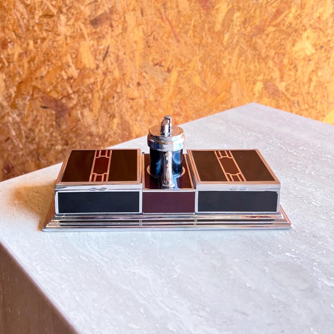 On Hold E- 1930’s Art Deco Ronson Delight “new Yorker” Chrome and Black ...