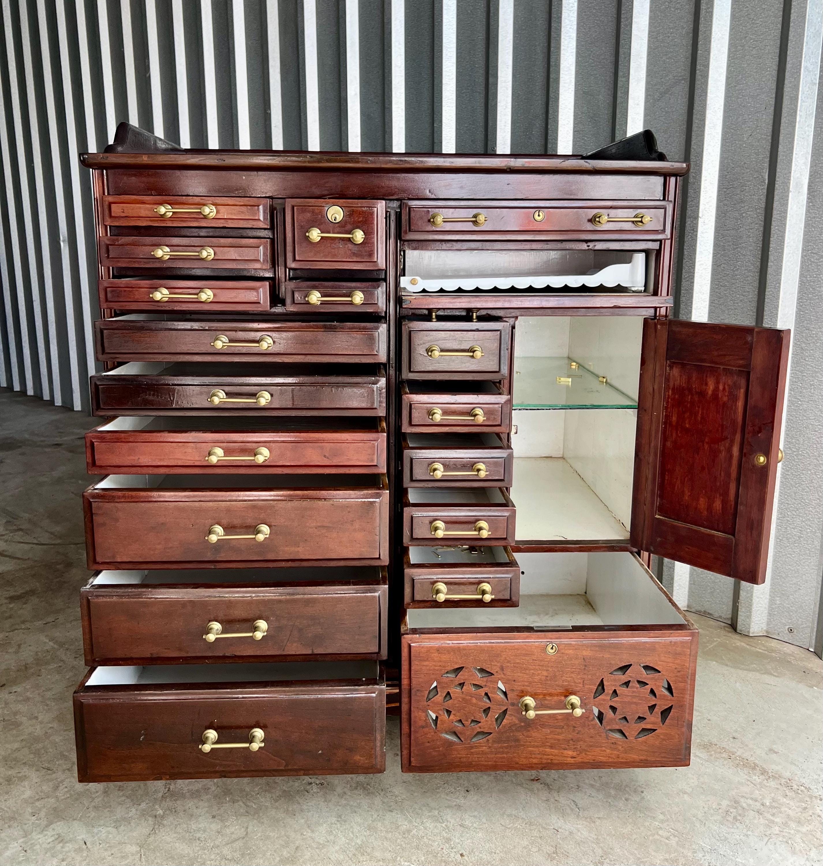 Antique WD Allison Oak Dental Cabinet or Physicians Apothecary Cabinet ...