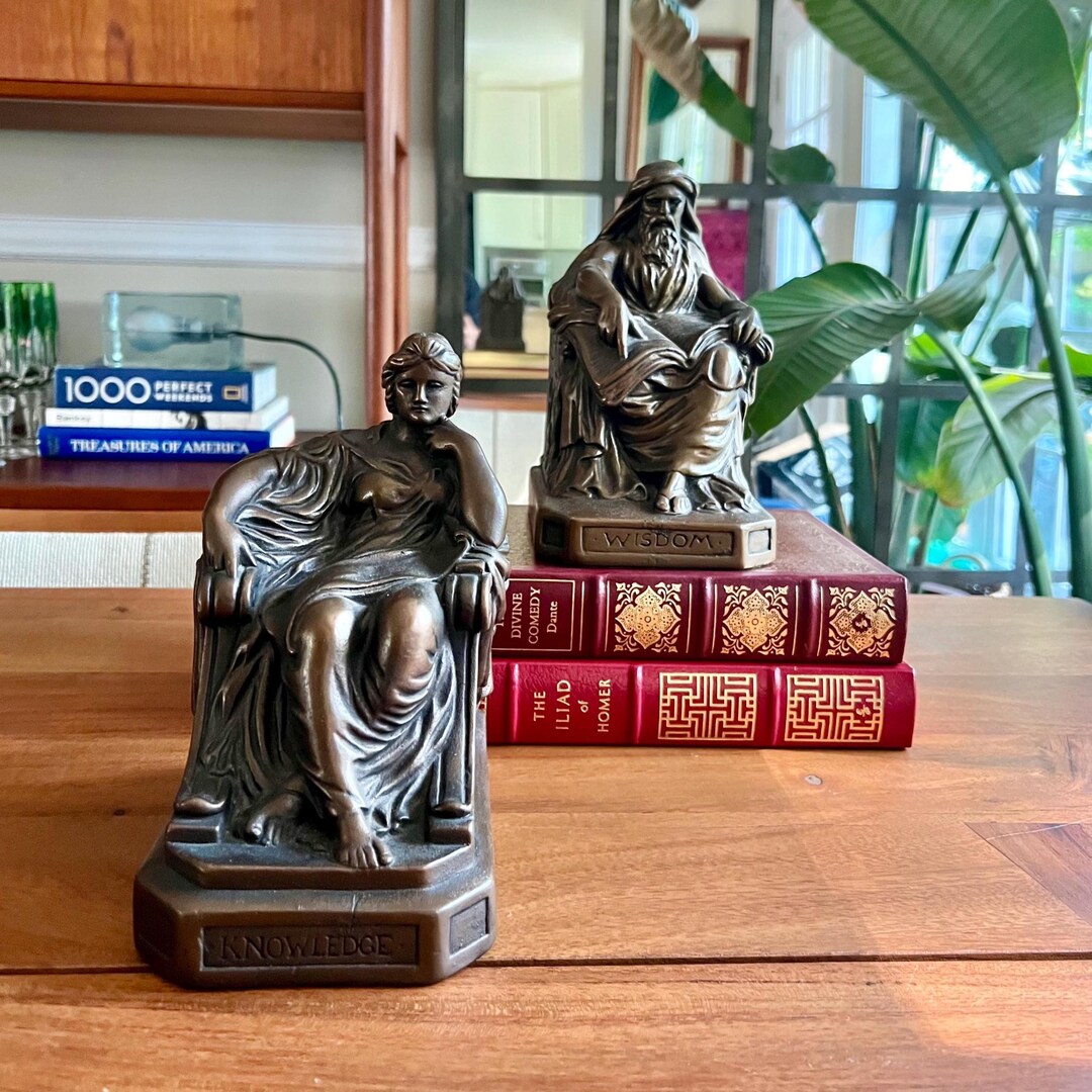 Art Deco Armor Bronze Bookends: Wisdom & Knowledge, C.1920 - Etsy