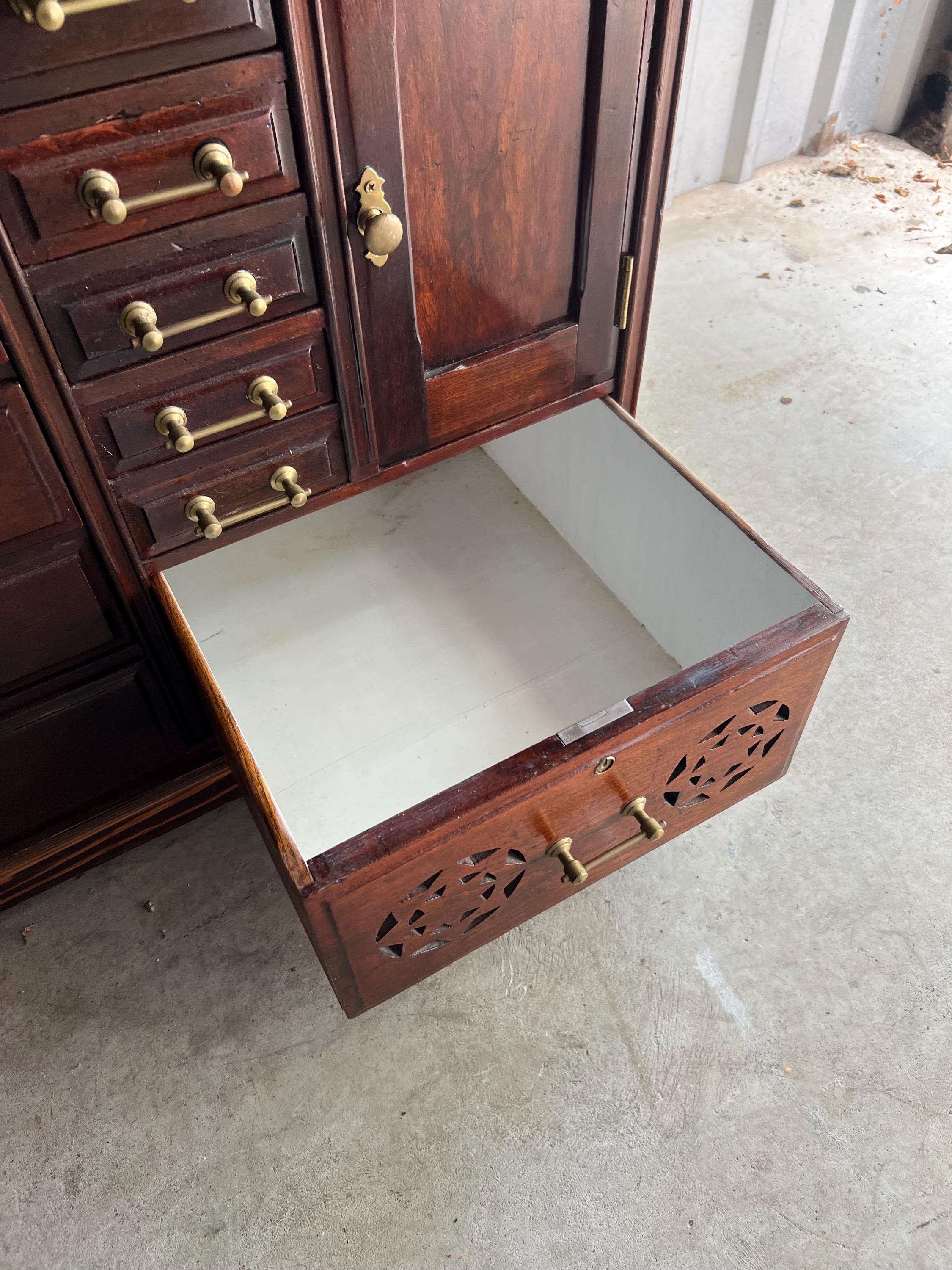 Antique WD Allison Oak Dental Cabinet or Physicians Apothecary Cabinet ...