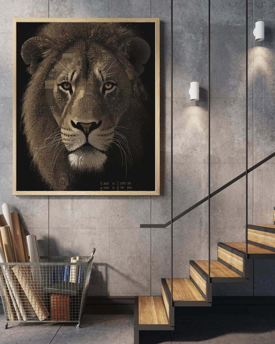 African Lion ASCII Style Printable Wall Art Instant - Etsy