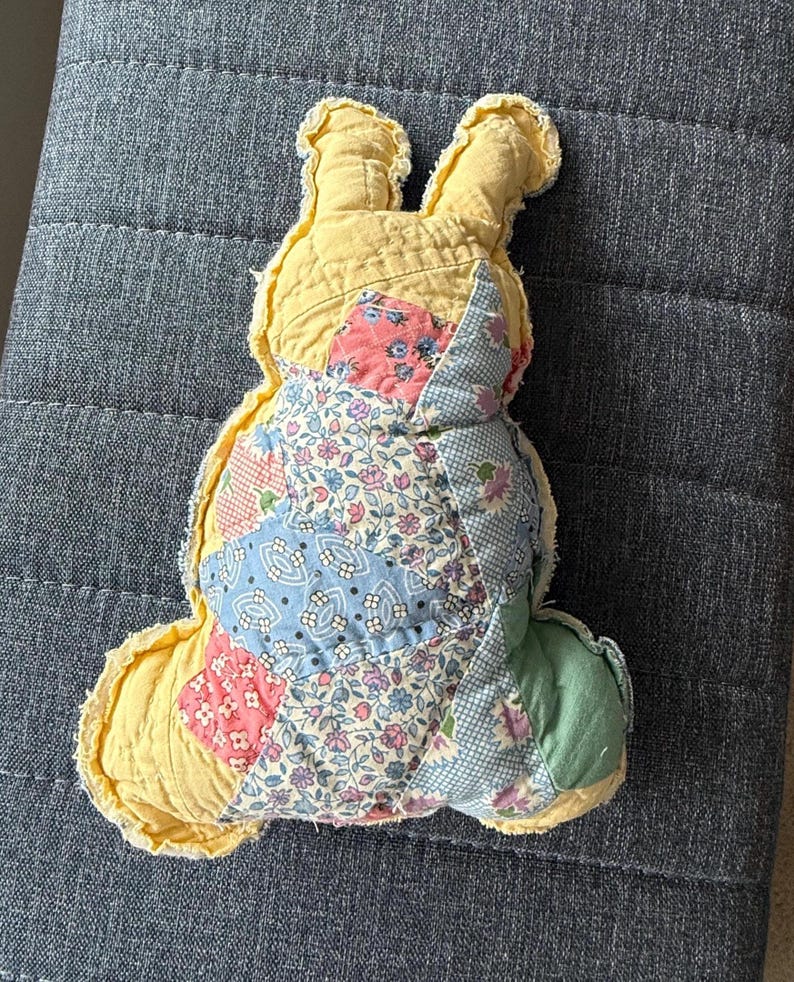Quilted Bunny | Vintage Quilt | Seasonal Stuffies - Etsy