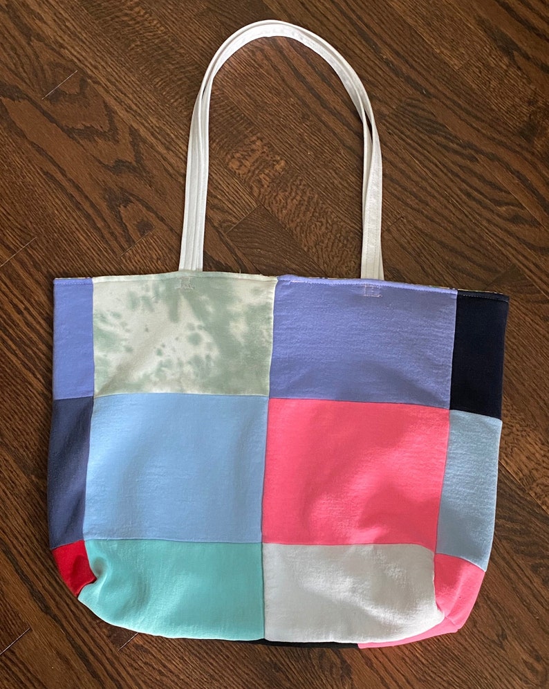 Quilted Tote Bag | Patchwork | Sweatshirt Patches - Etsy