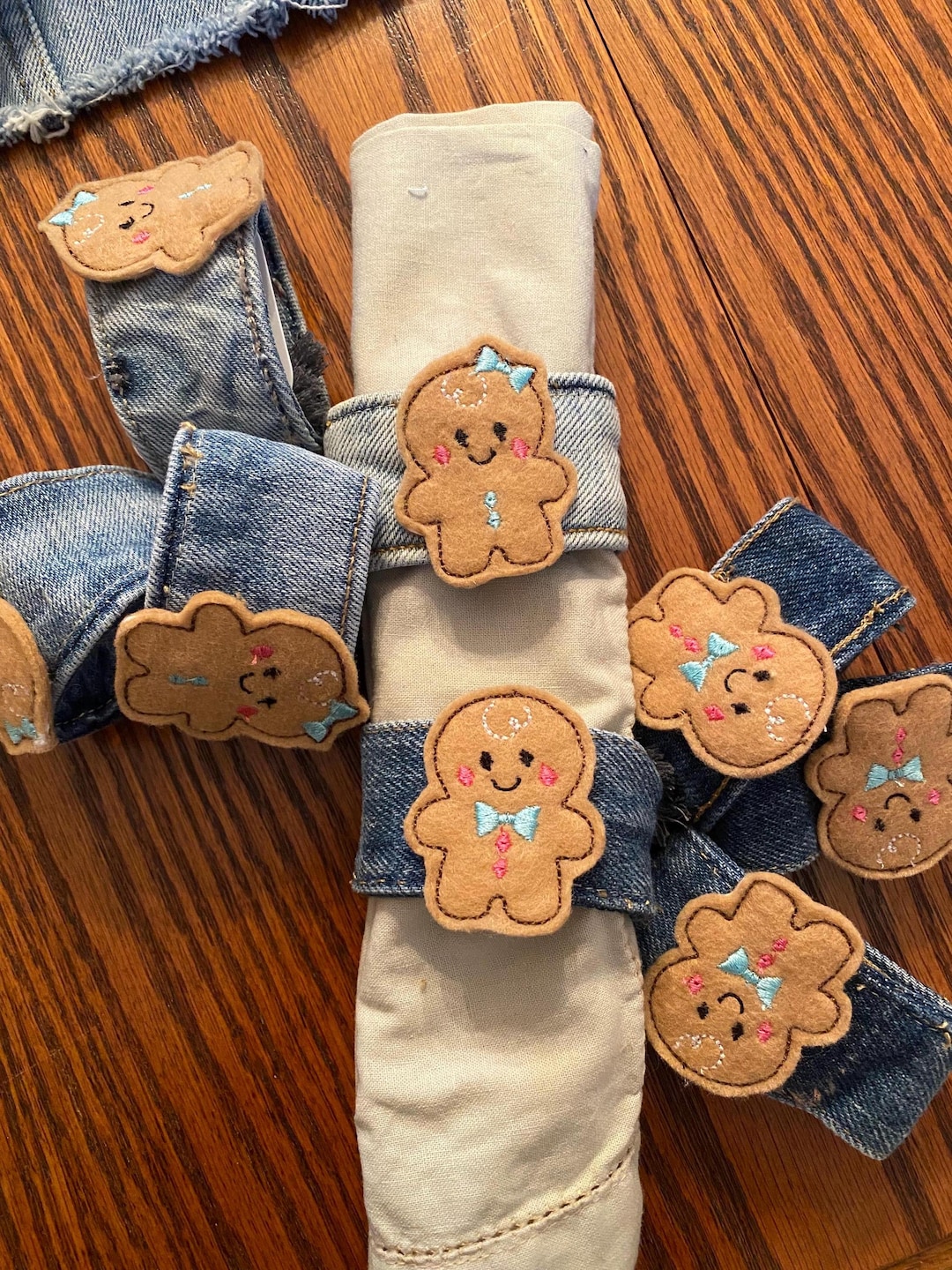 Denim Napkin Rings | Upcycled | Denim Various Sets of 4 - Etsy