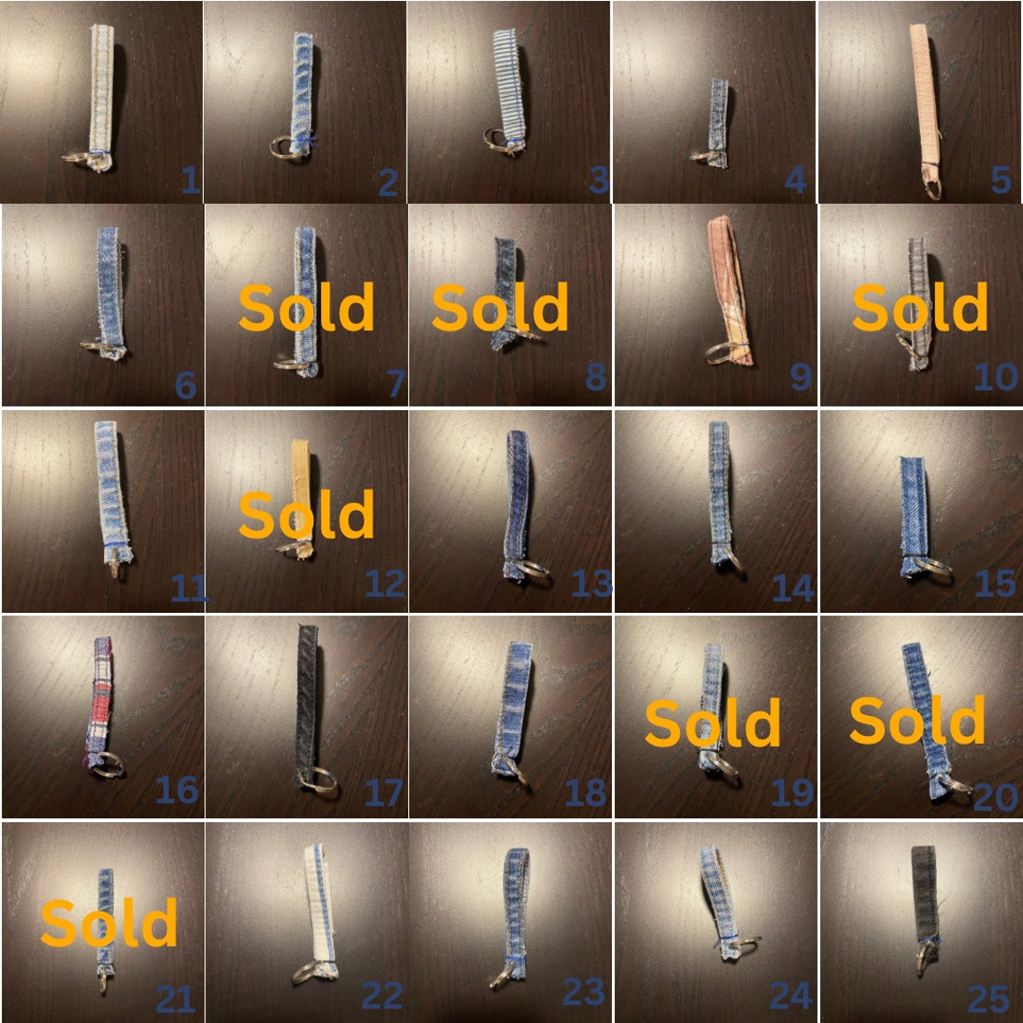 Denim Keychains Seams Various - Etsy