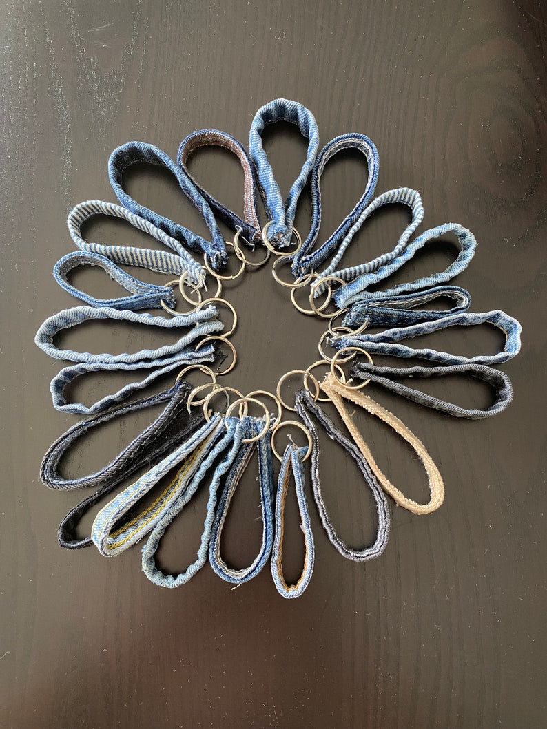 Denim Keychains Seams Various - Etsy