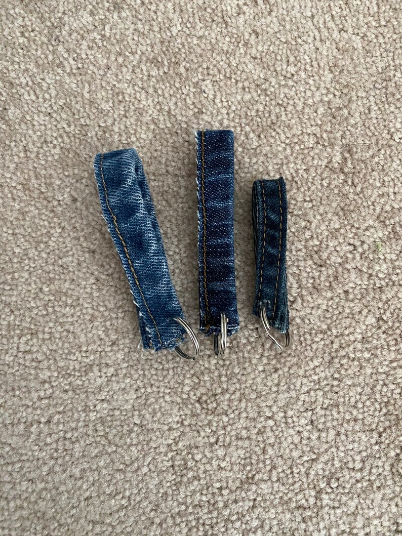Denim Keychains Seams Various - Etsy