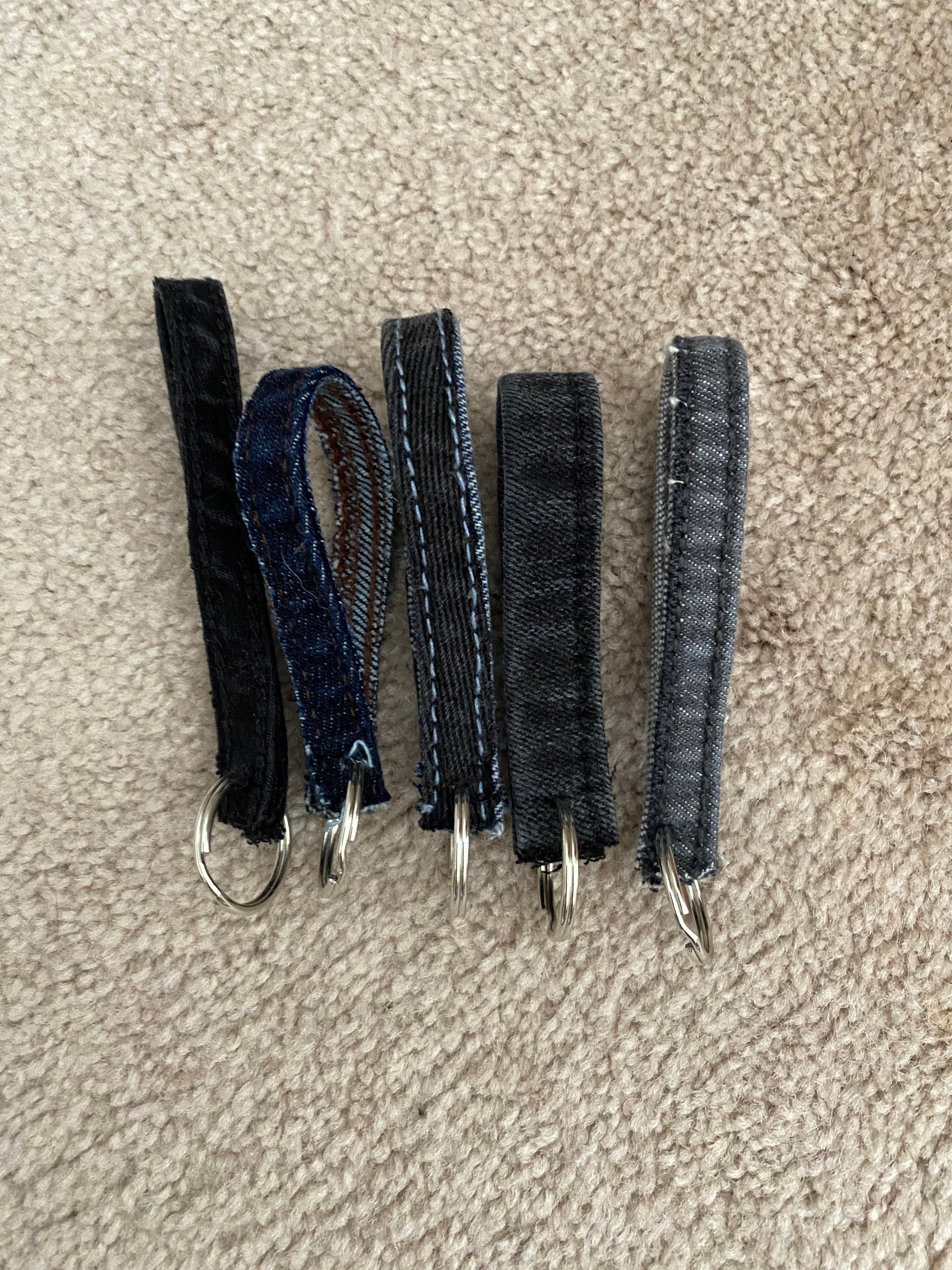 Denim Keychains Seams Various - Etsy