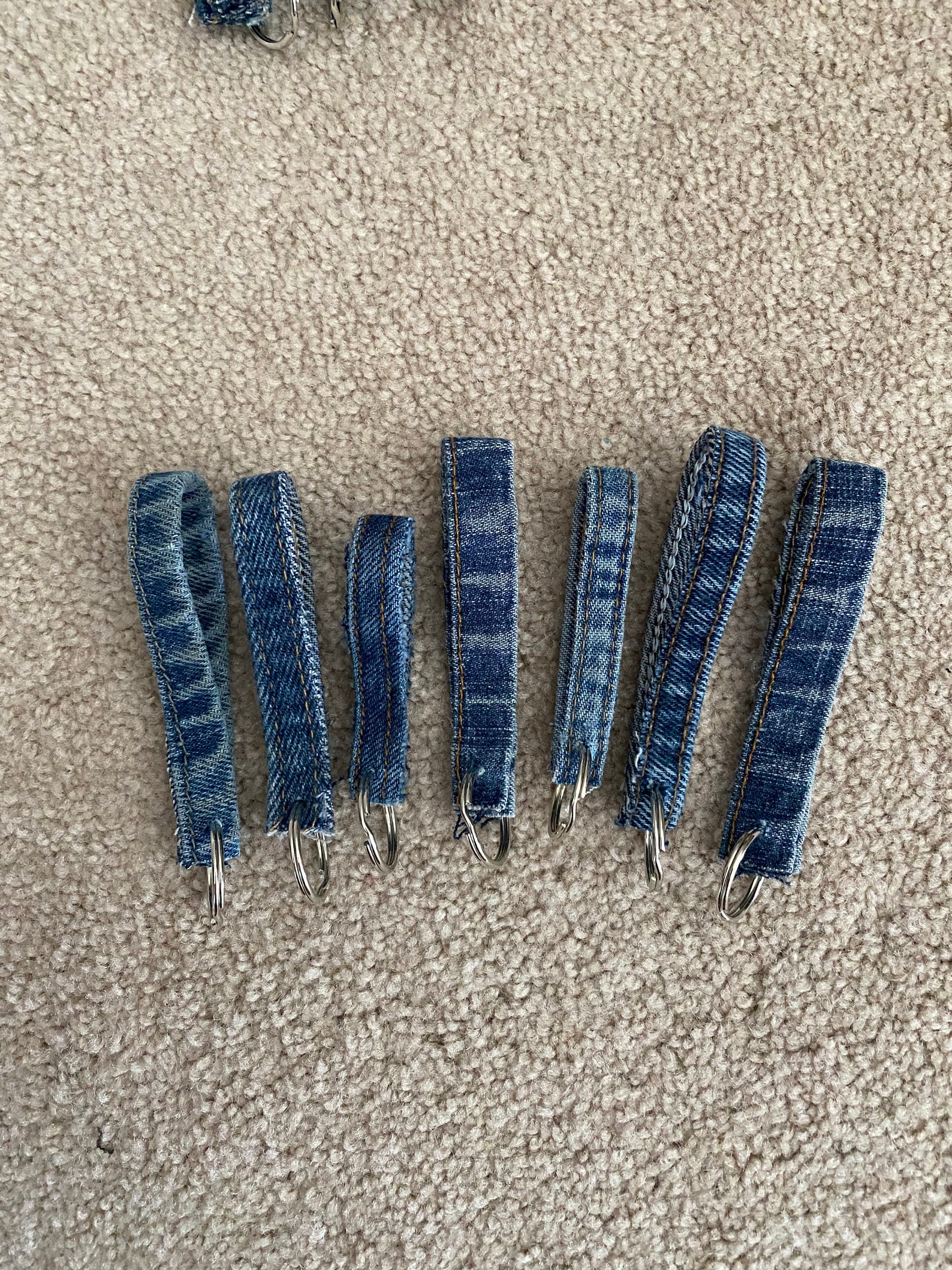 Denim Keychains Seams Various - Etsy