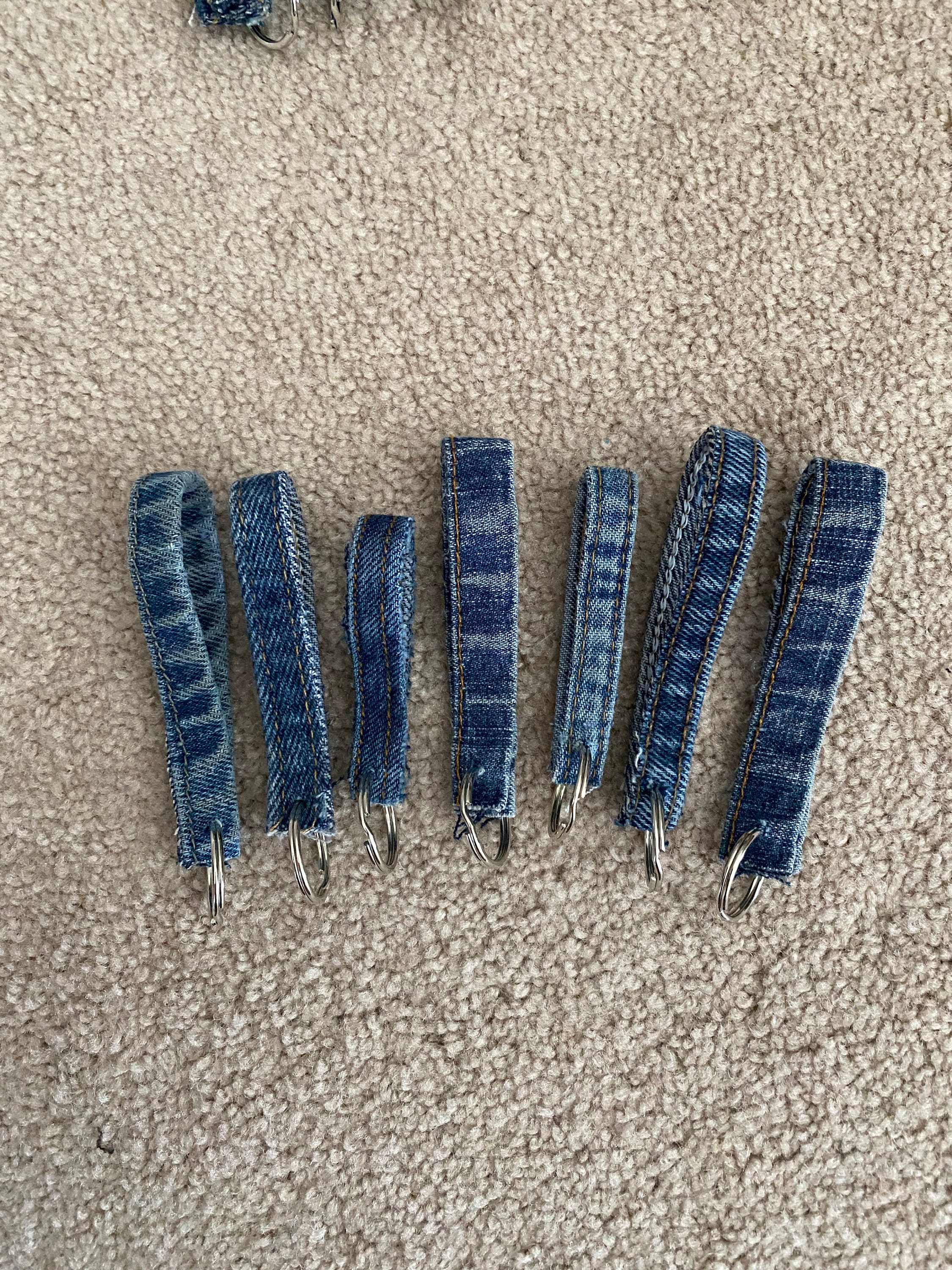 Denim Keychains Seams Various - Etsy