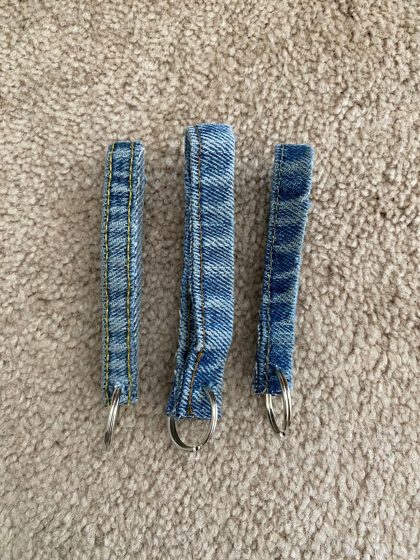 Denim Keychains Seams Various - Etsy
