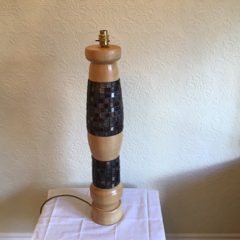 Beautiful Pine and Mosaic Pillar/ Table Lamp - Etsy
