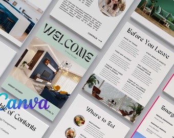 Str/airbnb Beach Welcome Book - Canva Editable (link at Purchase) - Etsy