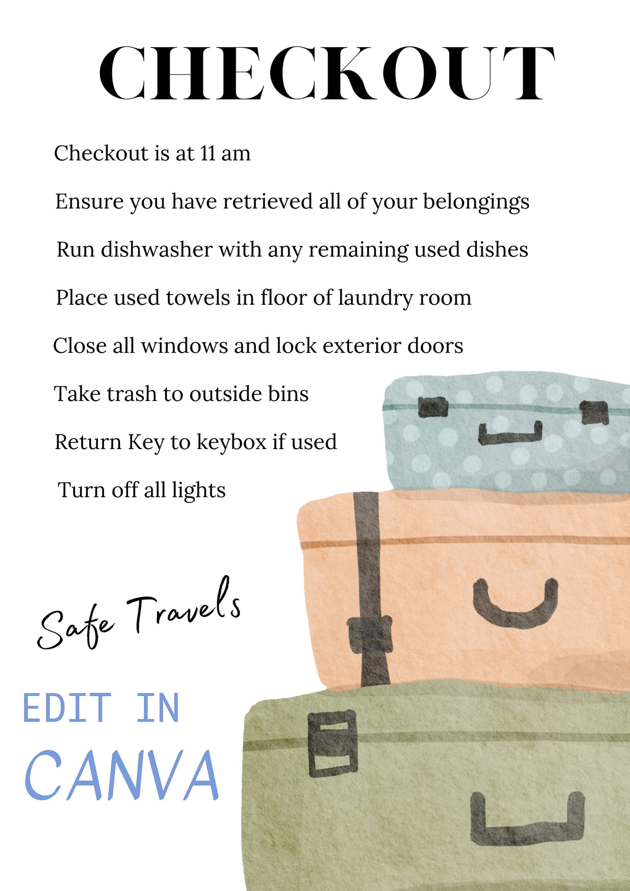 Checkout Instructions - Canva Template - Etsy