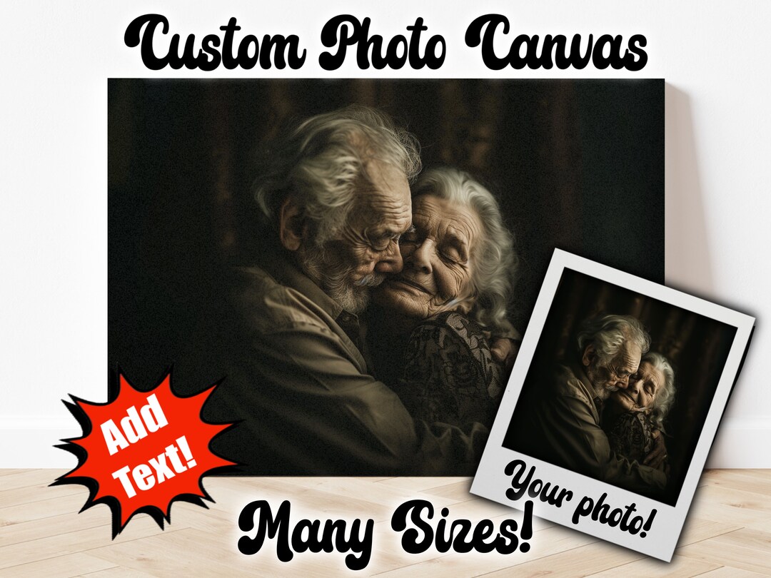 Custom Photo Canvas, Custom Personalized Art, Custom Text Canvas, Gift ...