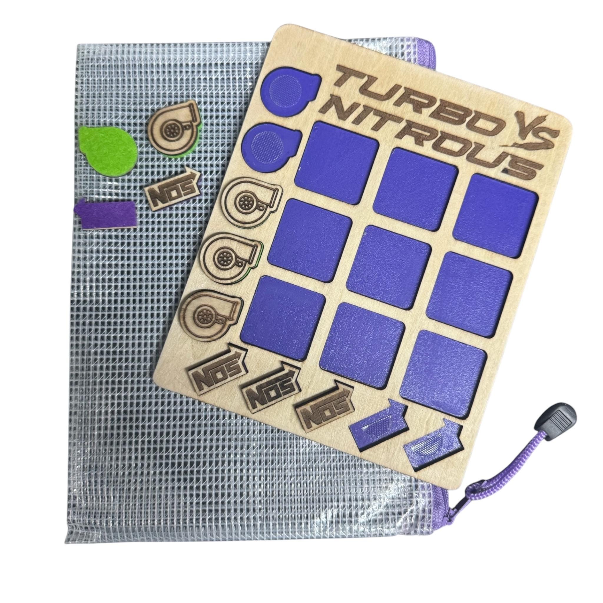 Turbo Vs Nitrous Tic Tac Toe | Handmade Wood Game | Travel Bag Included ...