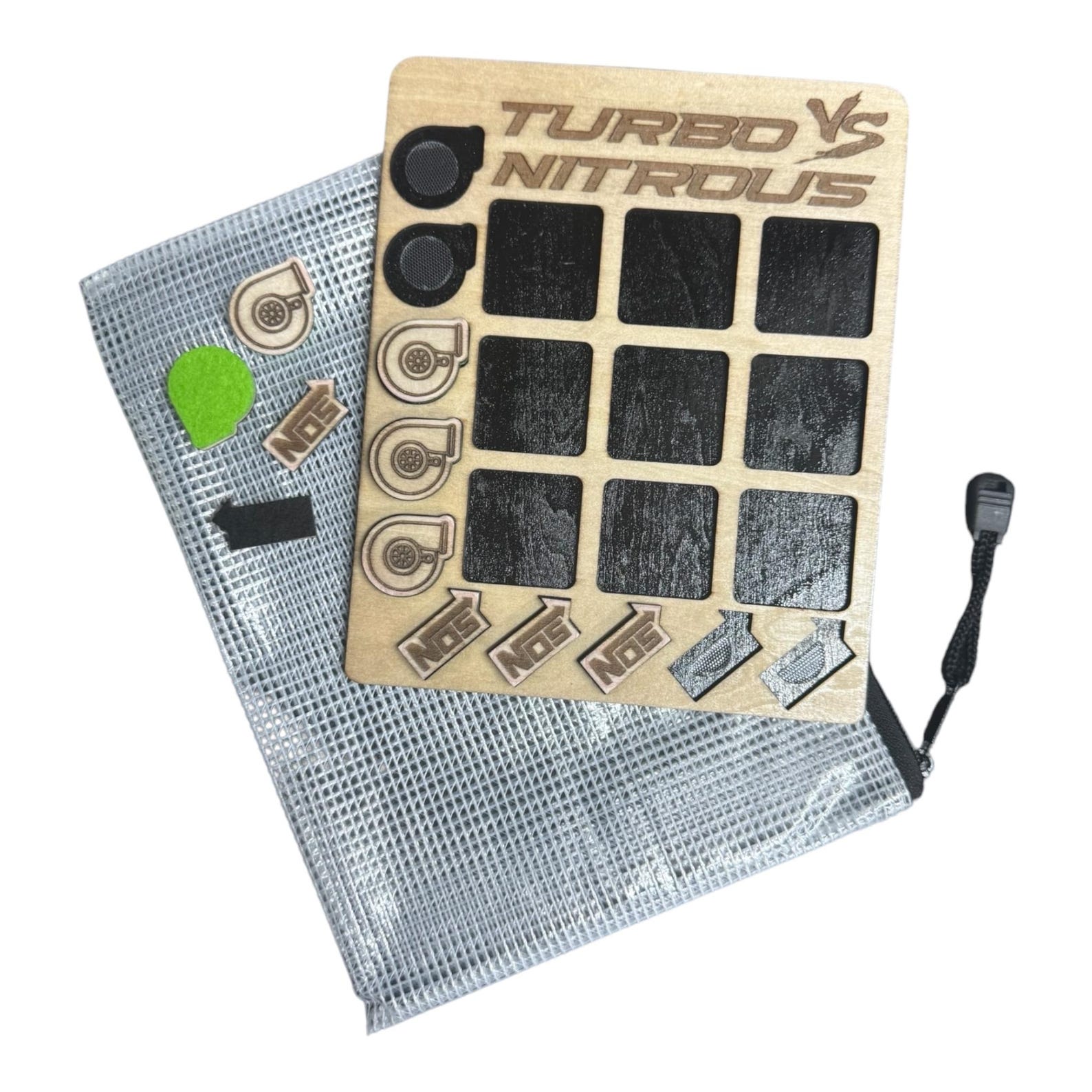 Turbo Vs Nitrous Tic Tac Toe | Handmade Wood Game | Travel Bag Included ...