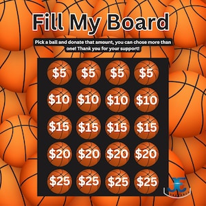 Customizable, Basketball Fundraiser, Fill My Board , Digital Download ...