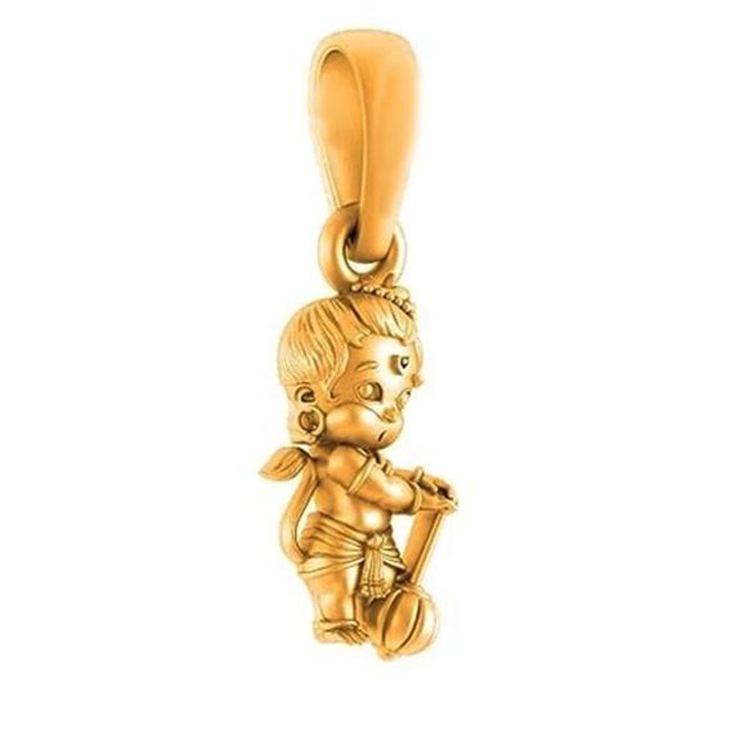 God Hanuman Pendant for Men and Women, Lord Bajrang Bali Locket, Gold ...