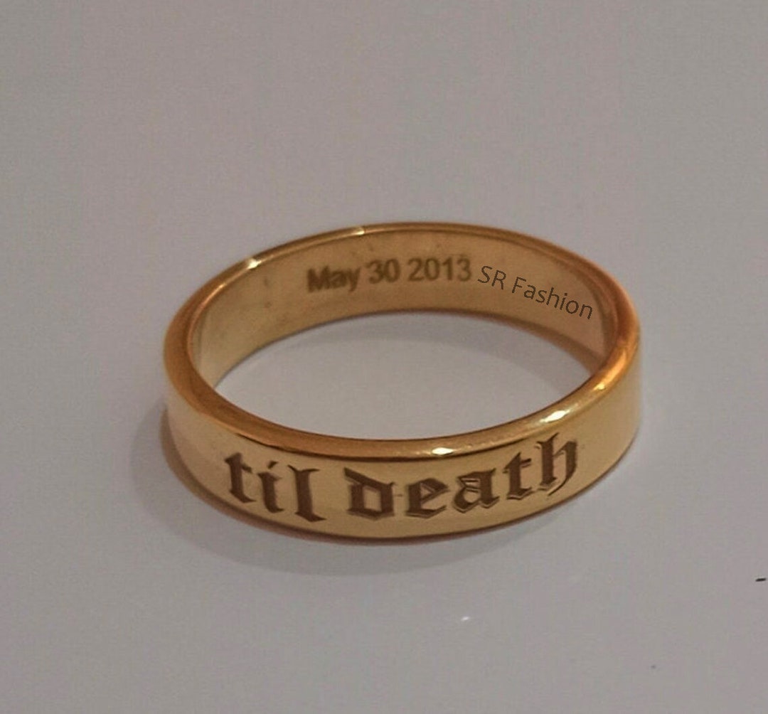 4mm Wide Til Death Engraving Band Ring Flat Band Ring - Etsy