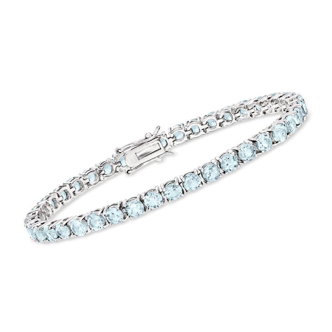 4mm Sky Blue Topaz Tennis Bracelet, Art Deco Bracelet, Sky Blue Topaz ...