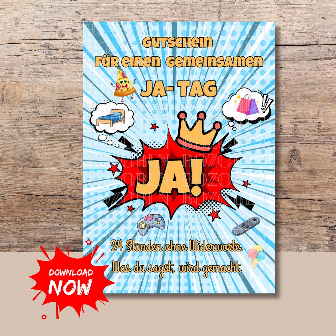 Yes-day Voucher Set Incl. Veto Cards | Fun Gift for Partner & Children ...