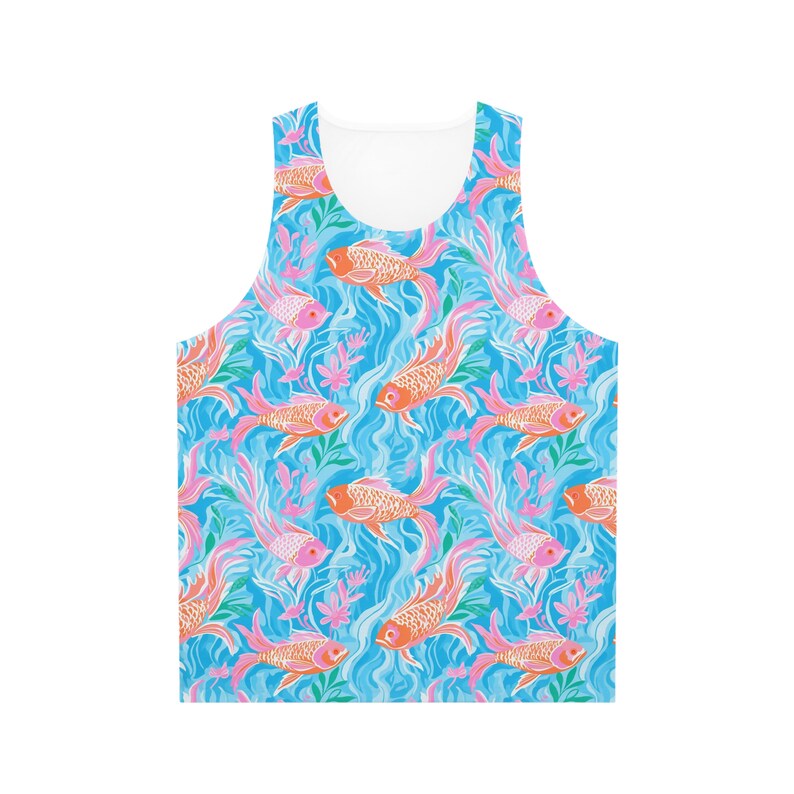 Preppy, Seamless Pattern With Fish in Orange and Blue, JPEG, Download ...