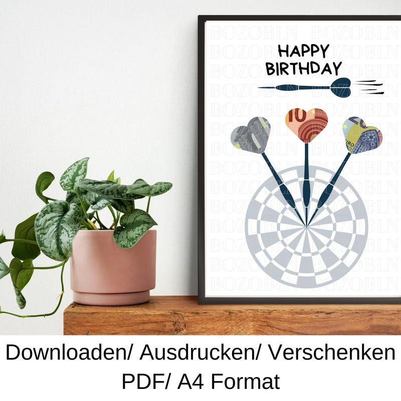 Dart card template - Etsy.de