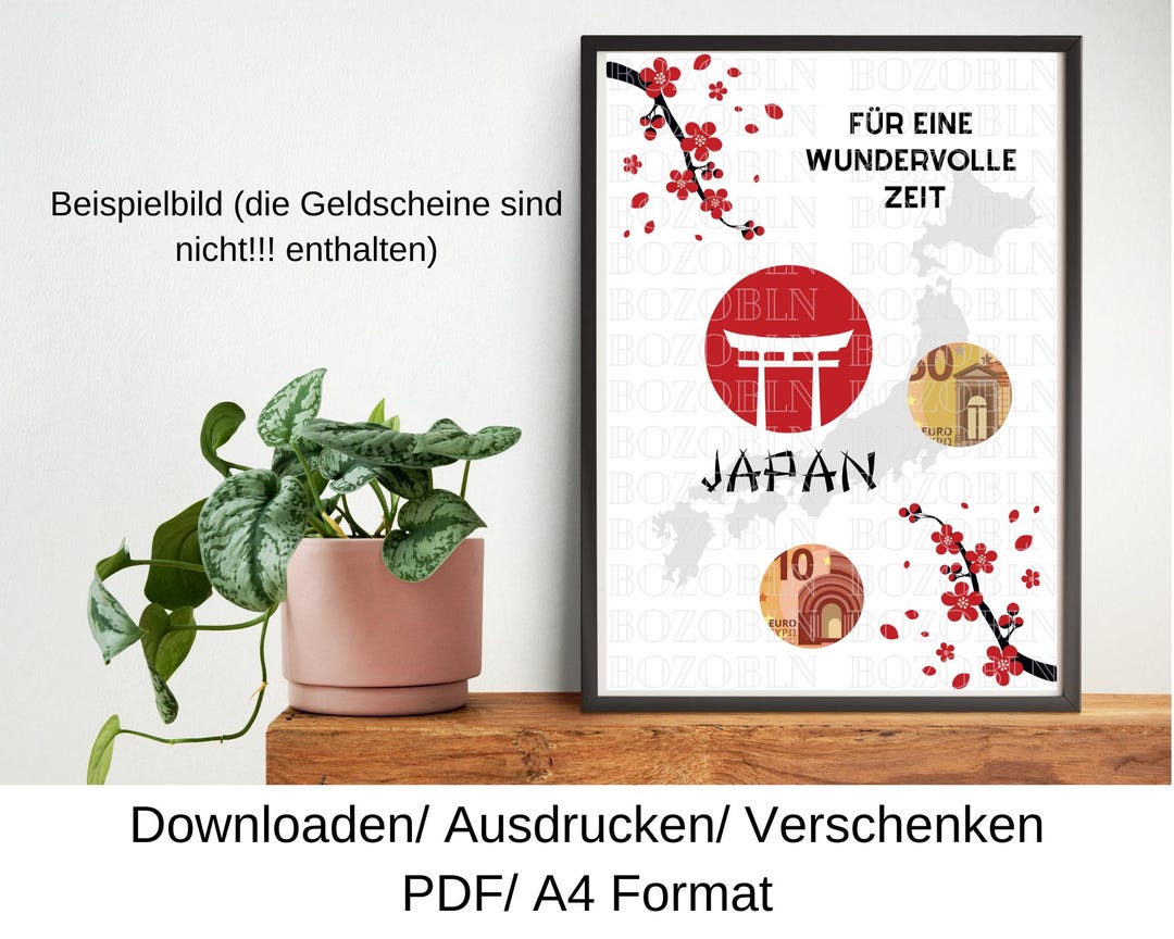 Travel Voucher Japan, Birthday Gift Idea, Cash Gift, Last Minute ...