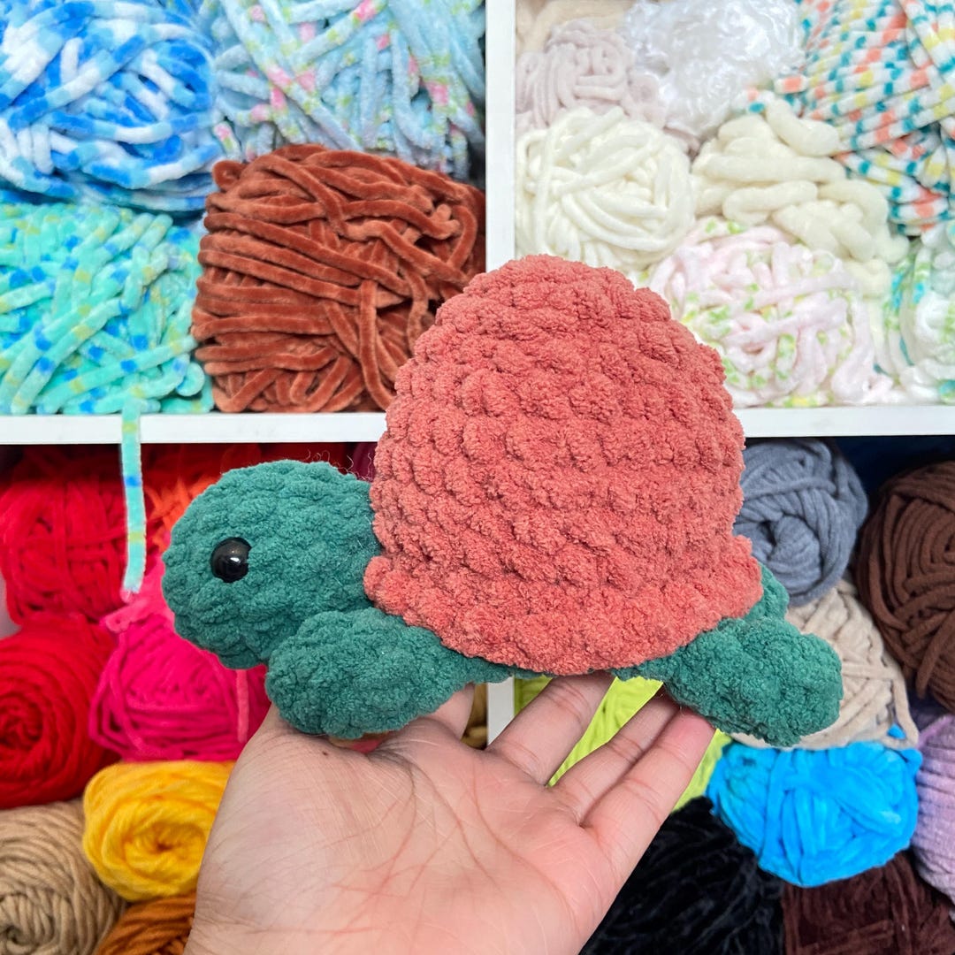 Big Shell Turtle Crochet Plushie - Etsy