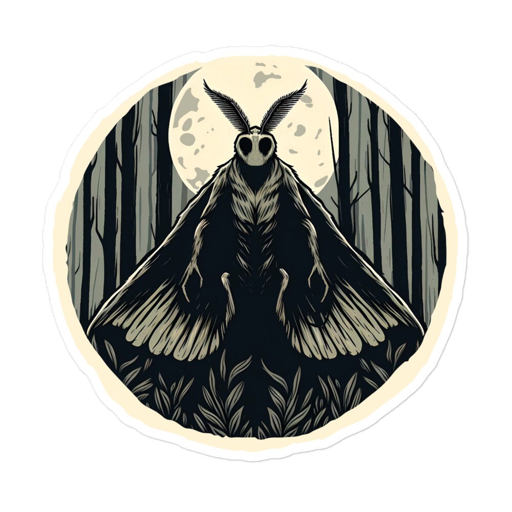 Mothman Sticker - Cryptid, Moth Man, Point Pleasant, West Virginia ...