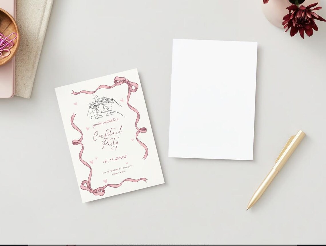 Editable Cocktail Party Invite - Etsy